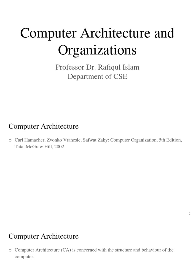 1 Lecture 1 2 3 Computer Organization Pdf Central Processing Unit Computer Data Storage