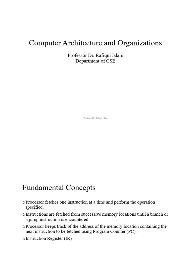 2.lecture 4,5,6 Basic Processing Unit | PDF 2.lecture 4,5,6 Basic Processing Unit | PDF