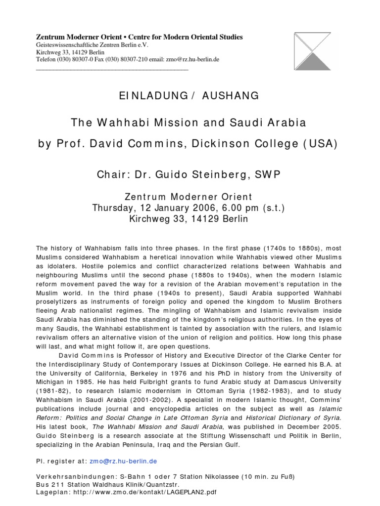 The Wahhabi Mission and Saudi Arabia | PDF