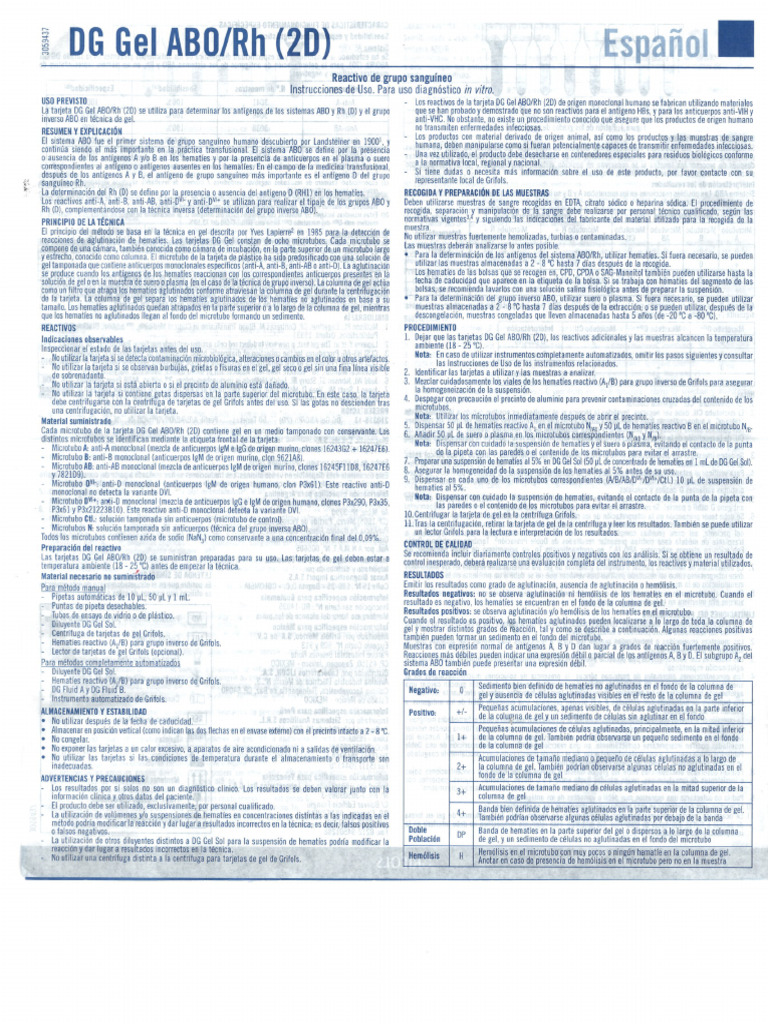 DG GEL ABO-Rh | PDF