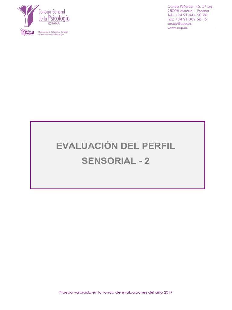Perfil Sensorial 2 | PDF