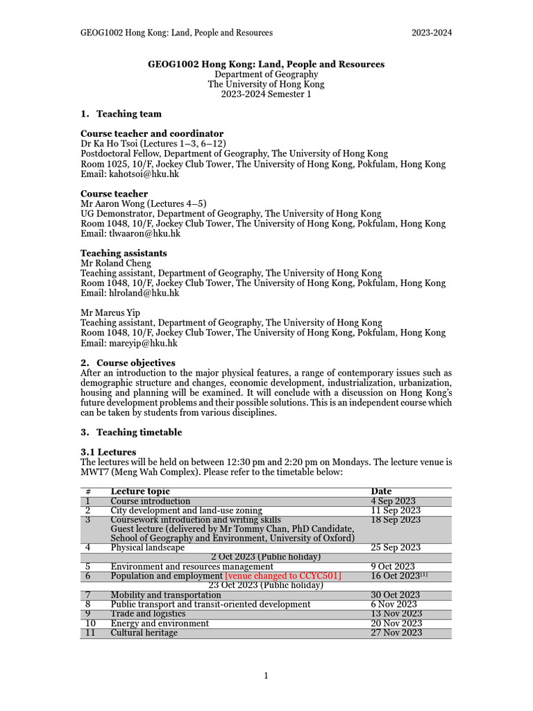 GEOG1002 Course Outline 2023 - 24 - R | PDF | Turnitin | Plagiarism