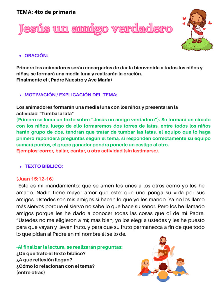 Jesús, nuestro verdadero amigo | PDF | Deportes y actividades al aire ...