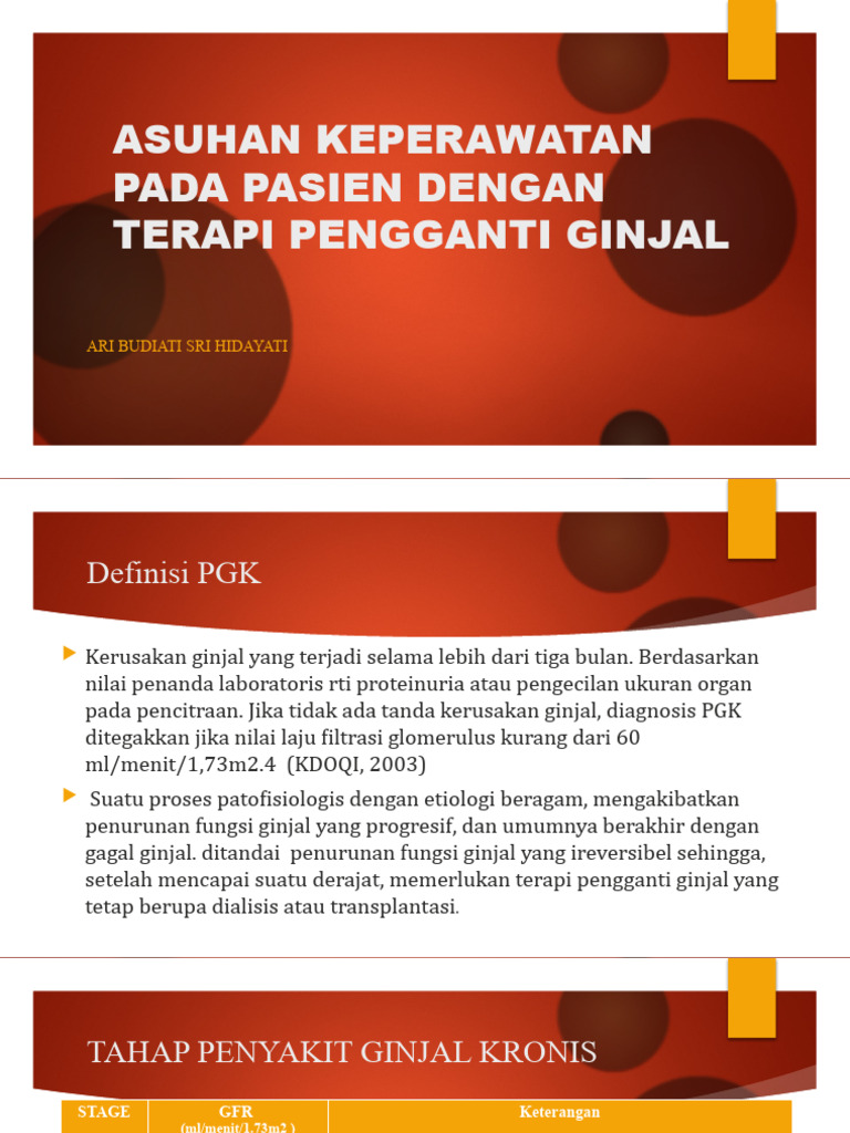 Asuhan Keperawatan Pada Pasien Dengan Terapi Pengganti Ginjal Ok | PDF