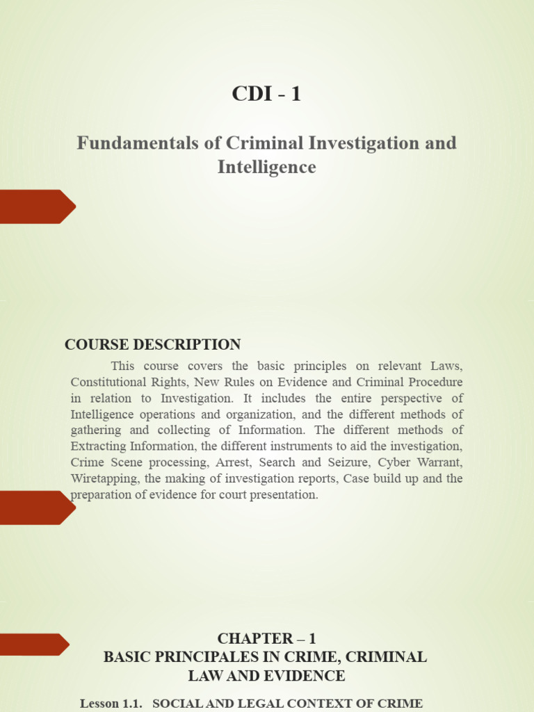 Cdi 1-Chapter 1 | PDF