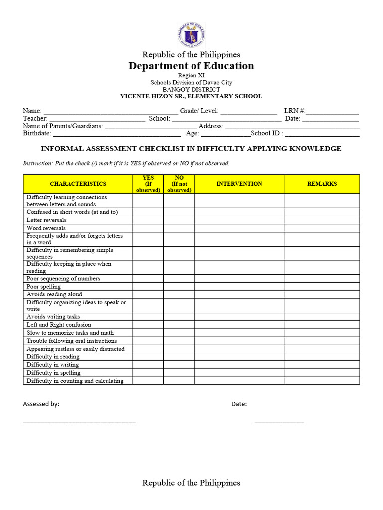 II. Educational Assessment A. Assessment Tools | PDF