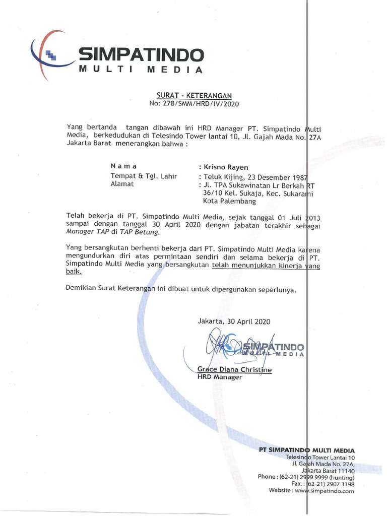 Paklaring Banyuasin | PDF
