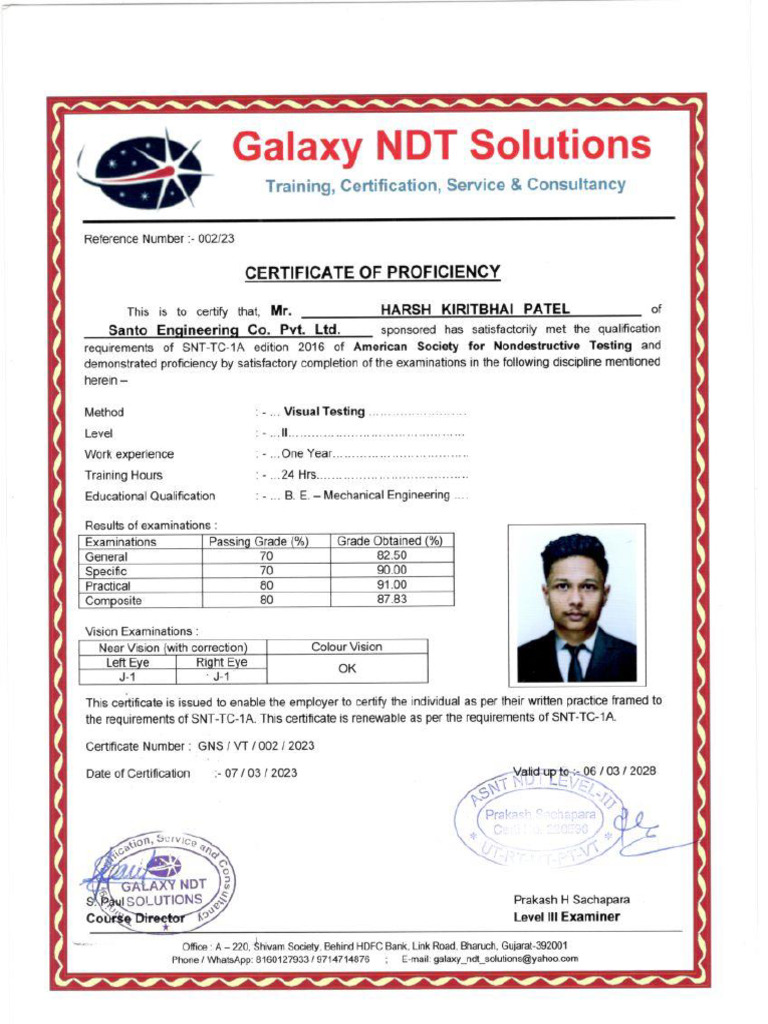 Harsh Patel - Training Certificate | PDF
