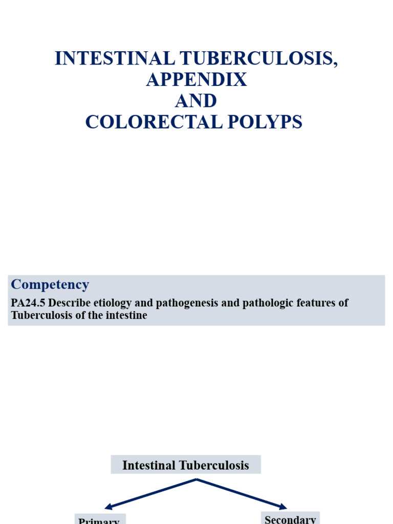 Intestinal Tuberculosis and Appendix | PDF