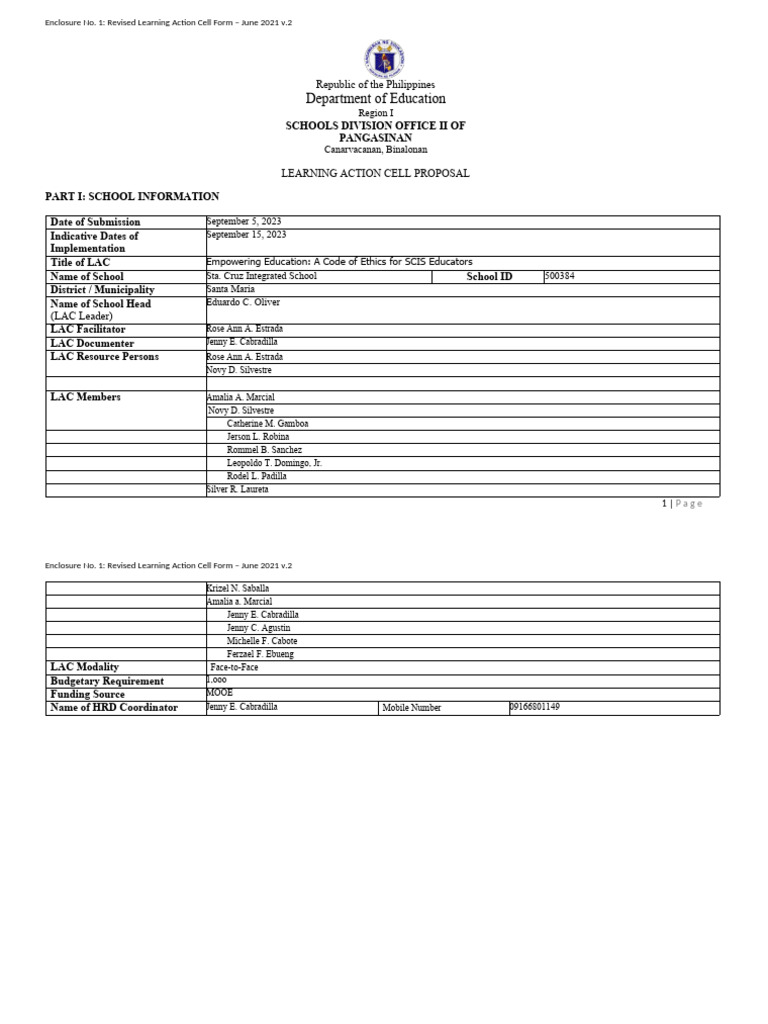 LAC Proposal RAE | PDF