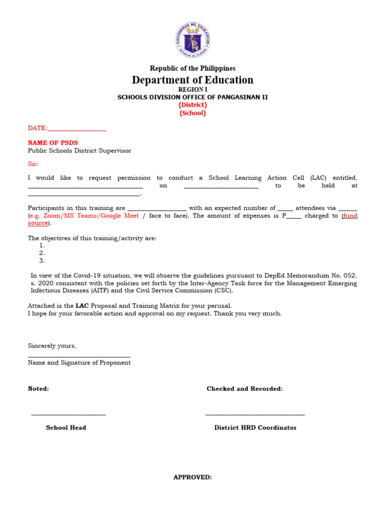 Cover Letter SY 2023 2024 | PDF