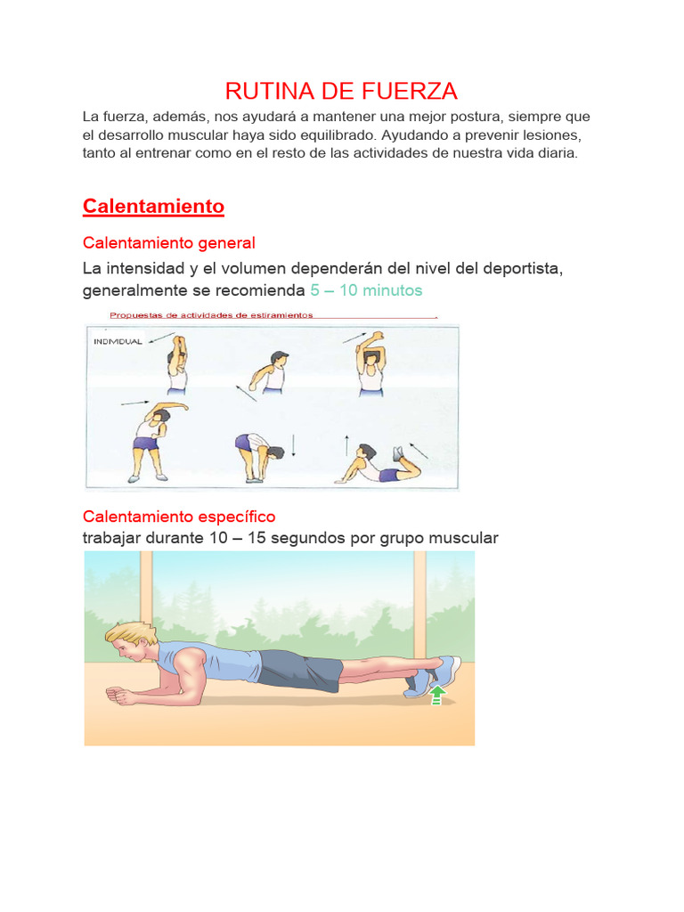 RUTINA DE FUERZA | PDF