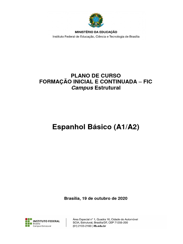 Espanhol Básico (A1-A2) | PDF | Espanhol (idioma) | Educação à distância