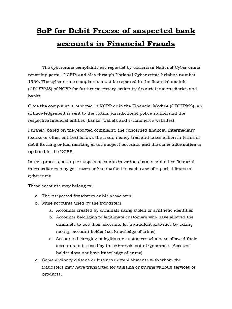 SoP For Financial Crimes | PDF