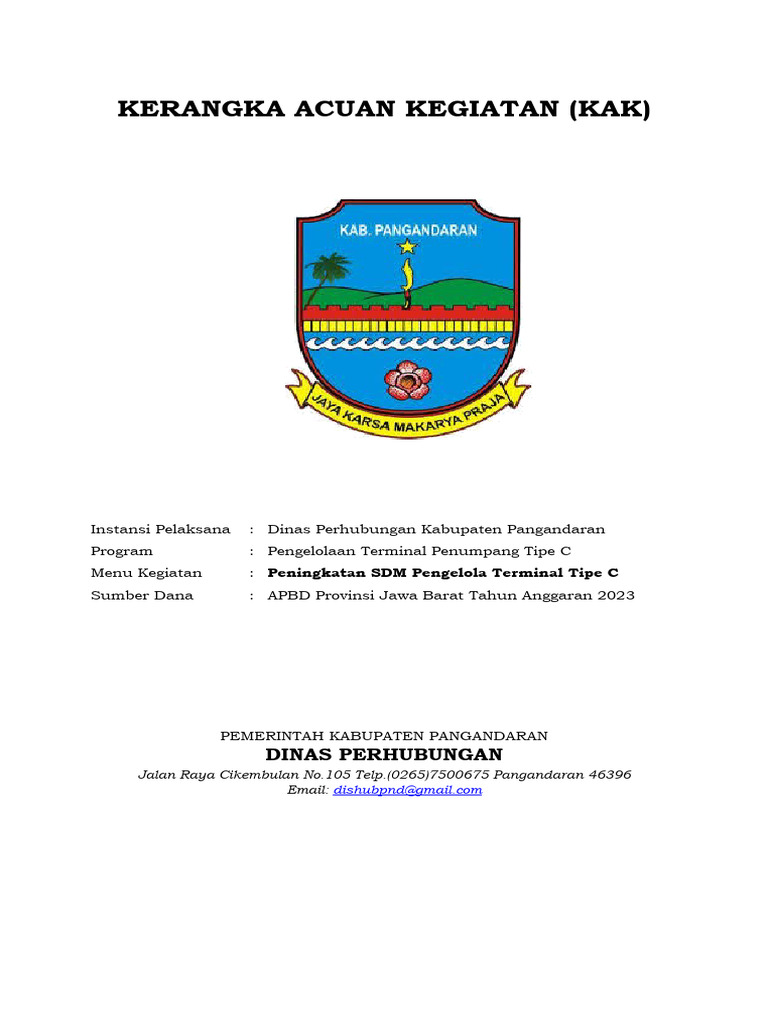 Peningkatan SDM Terminal Tipe C Pangandaran | PDF | Bisnis