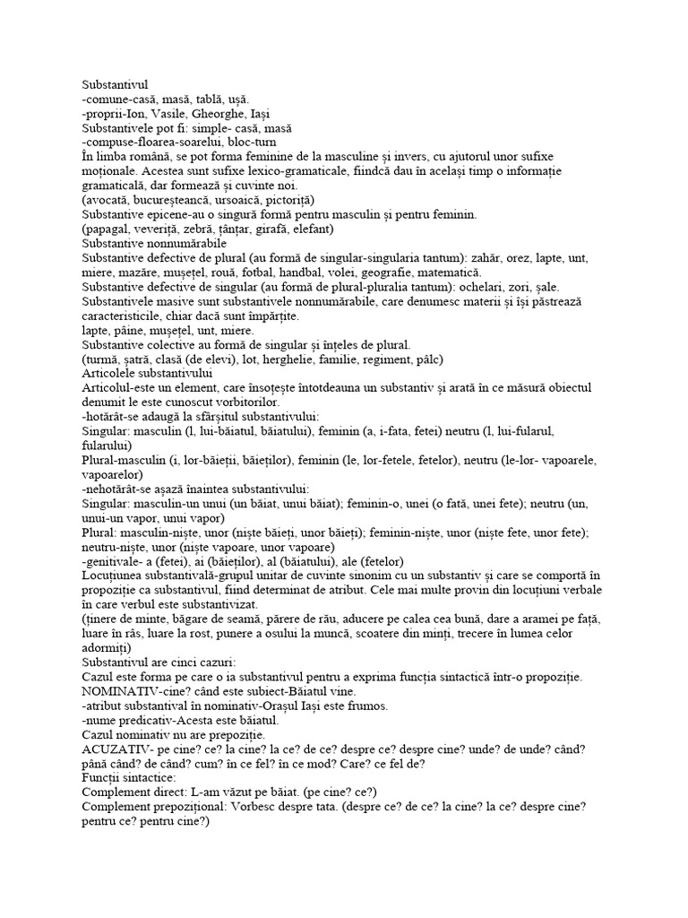 Substantivul | PDF