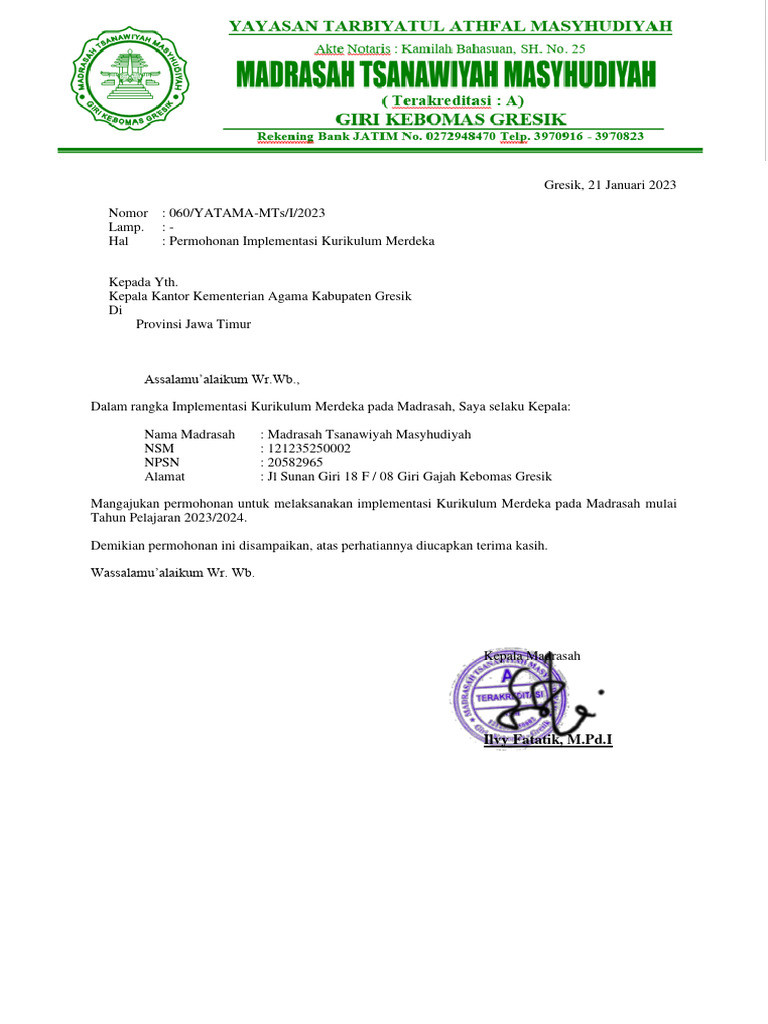 Surat Permohonan Ikm 2023 | PDF