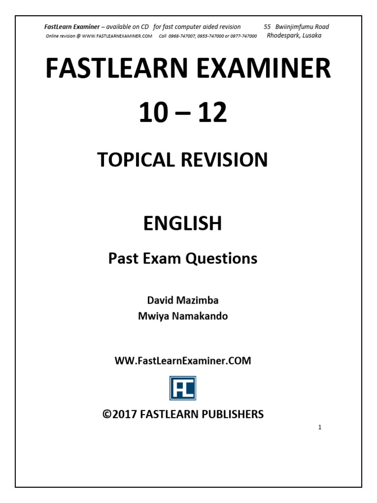 g12 Topical English 2001 - 2016 | PDF | Zambia | Cost Of Living