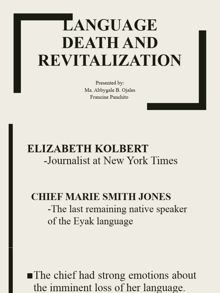 Language Death and Revitalization | PDF | Language Arts & Discipline ...
