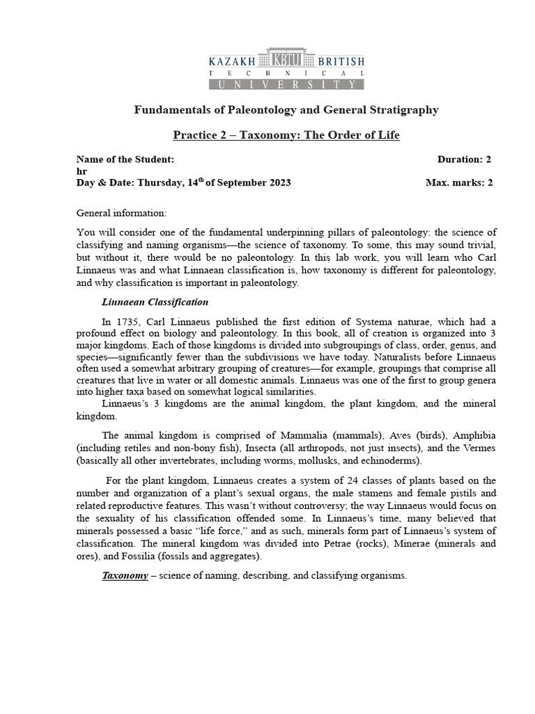 Lab2 - Classification Paleo | PDF | Science & Mathematics