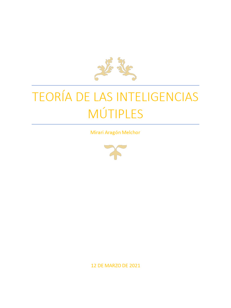 Teoría de Las Inteligencias Múltiples | PDF | Inteligencia | Las emociones