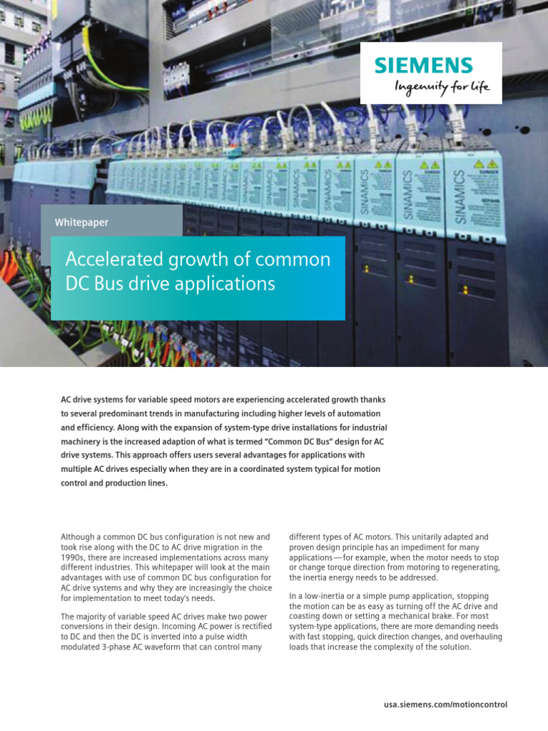 Common DC Bus Whitepaper | PDF | Electric Motor | Power Inverter