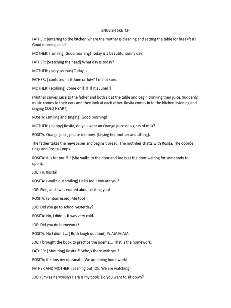 English Sketch | PDF