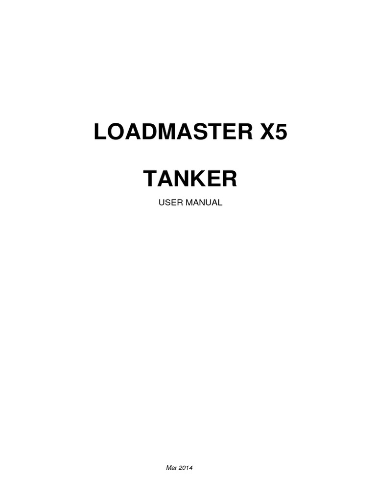 Tanker, Loadmaster Users Manual | PDF