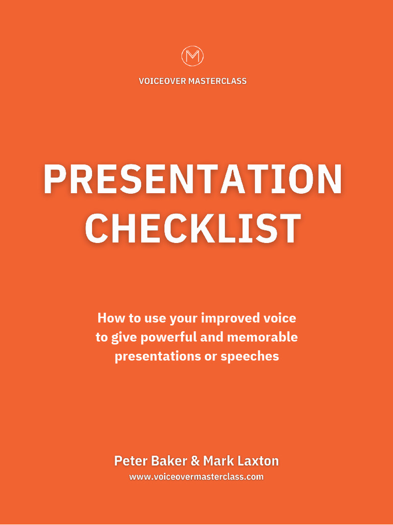 1.3 PRESENTATION CHECKLIST.docx | PDF | Voice Over | Vocal Pedagogy