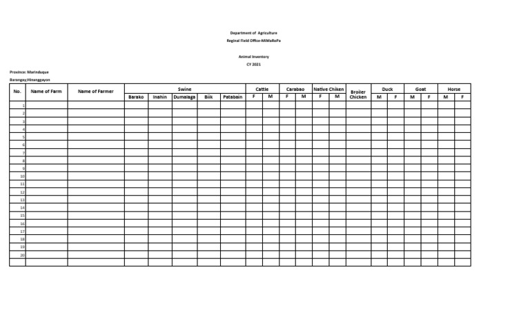 Inventory Form | PDF
