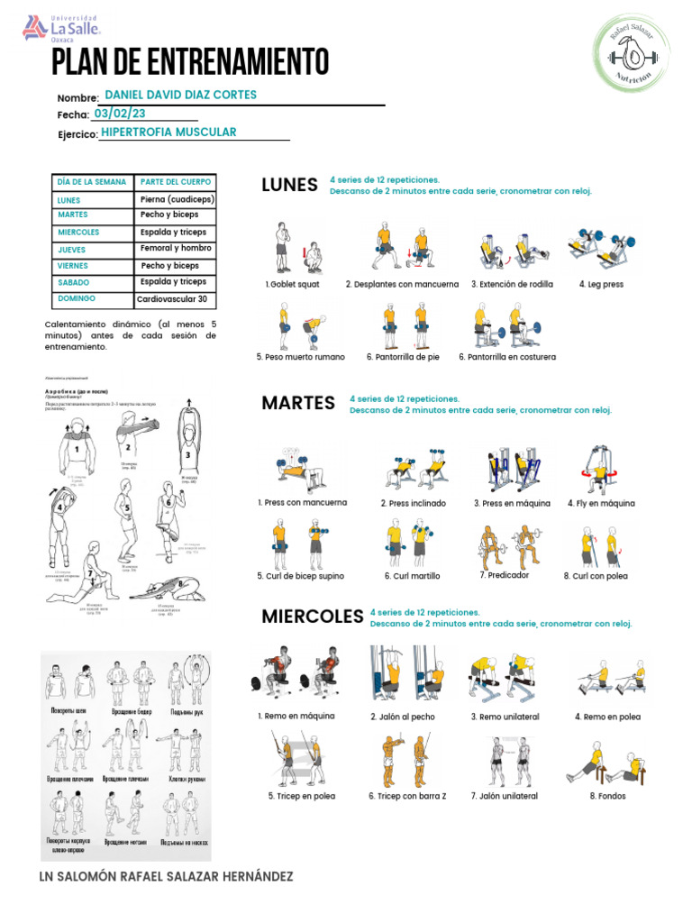 Plan de Entrenamiento | PDF | Deportes individuales | Sistema ...