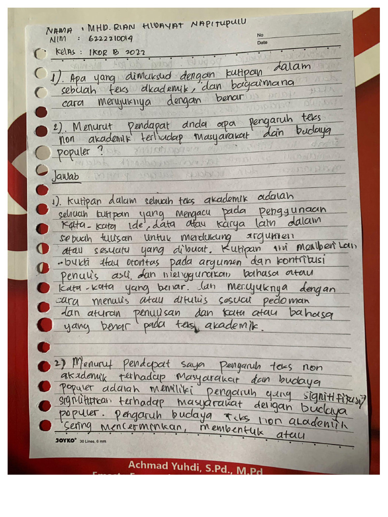 Quiz Bahasa Indonesia Rian | PDF