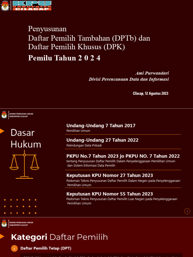 (Revisi) Materi Bimtek Sidalih DPTB Dan DPK | PDF