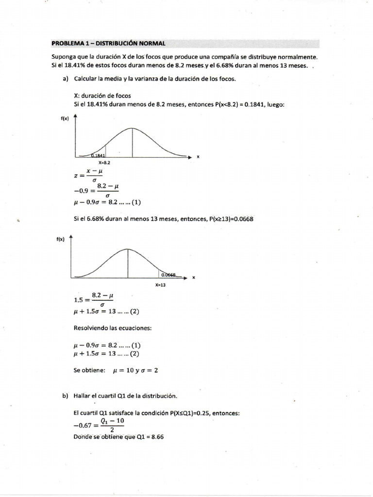 Ejercicio Distribucion Normal | PDF