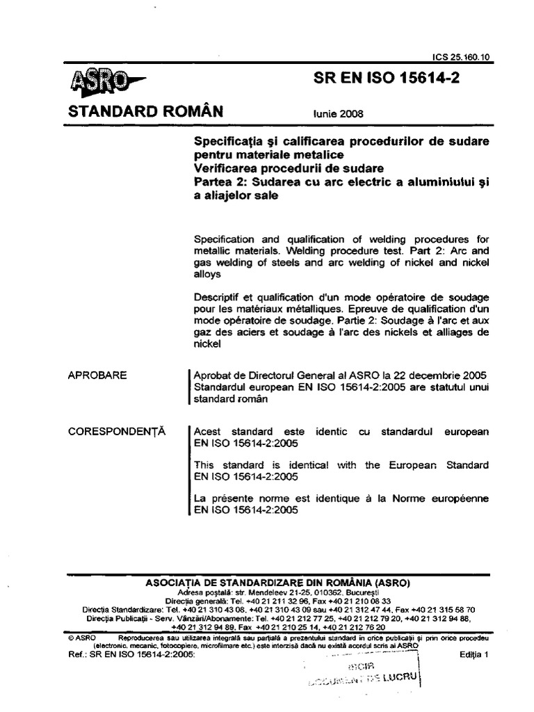 SR en Iso 15614-2-2008 | PDF