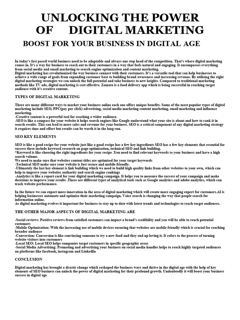 Digital Marketing Article | PDF | Digital Marketing | Search Engine ...