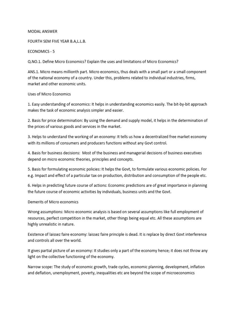 Economics 5 (Micro Economics) 5 | PDF