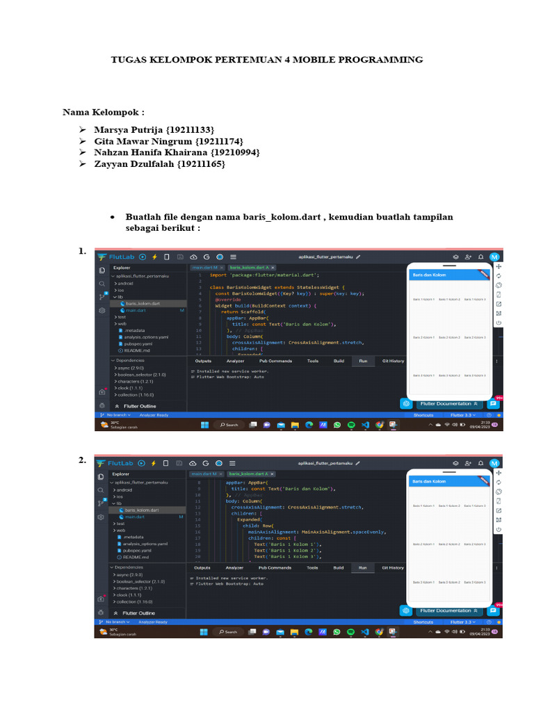 Tugas Kelompok Pertemuan 4 Mobile Programming | PDF