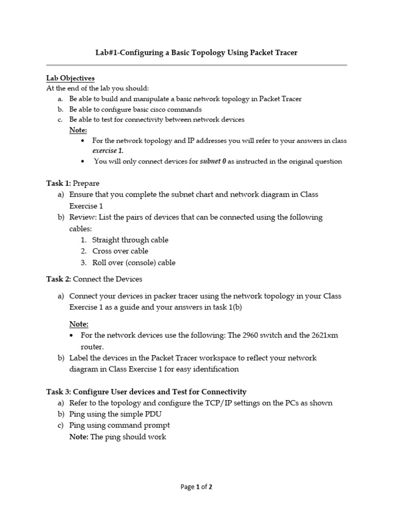 Lab 1-Introduction To Packet Tracer - BBIT3-FT | PDF | Computer Network ... Lab 1-Introduction To Packet Tracer - BBIT3-FT | PDF | Computer Network ...