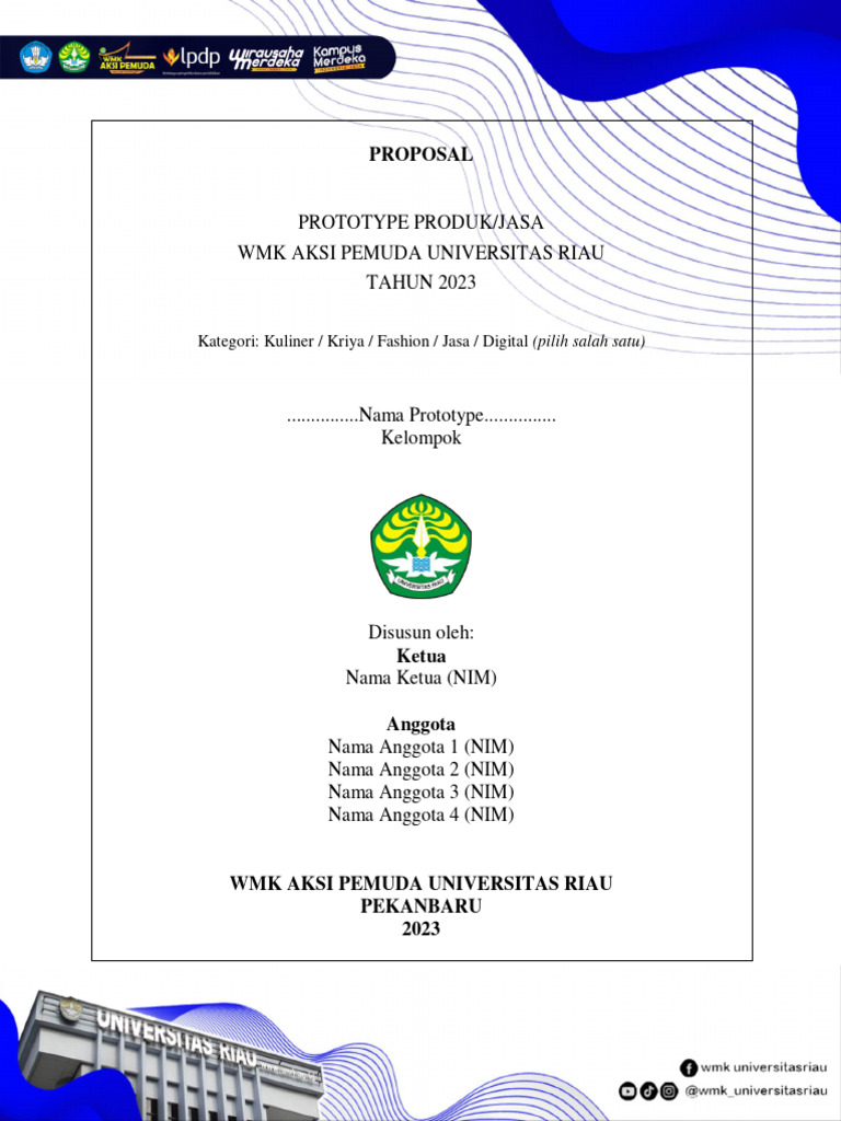Proposal Prototipe WMK Aksi Pemuda | PDF | Seni
