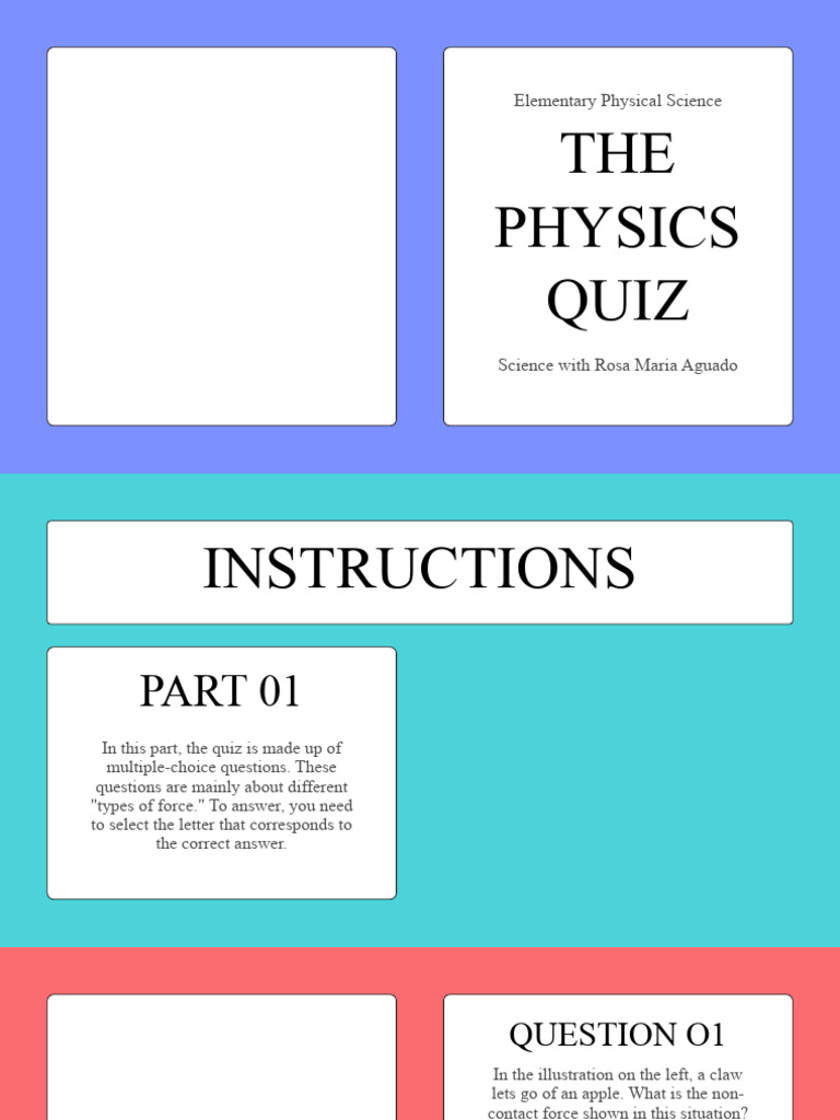 Elementary Physics Quiz Educational Presentation in Colored and Animated Style - 20230924 ...