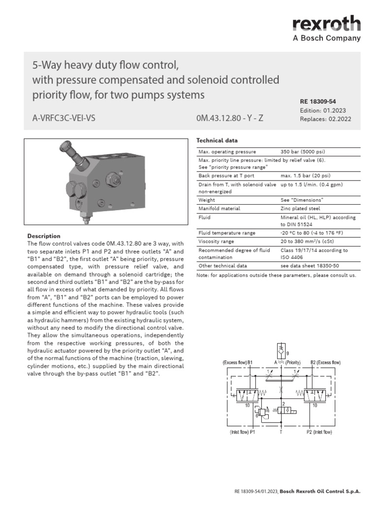 5-Way Flow Control Valve Specifications | PDF