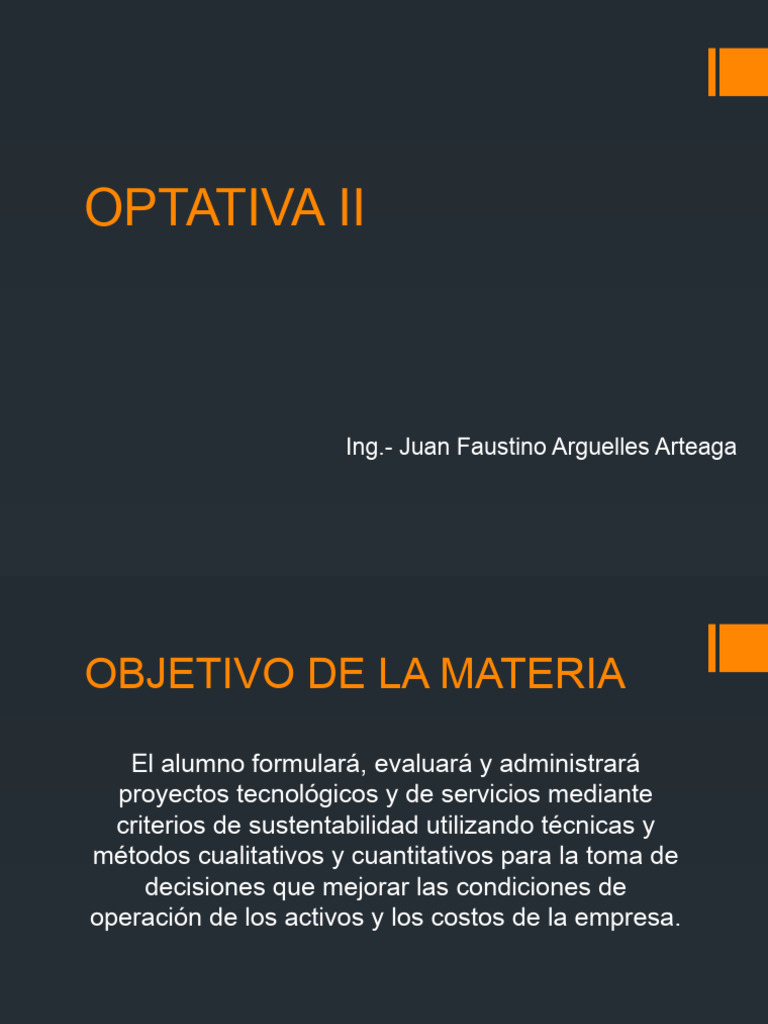 Optativa II | PDF | Tasa interna de retorno | Inversiones