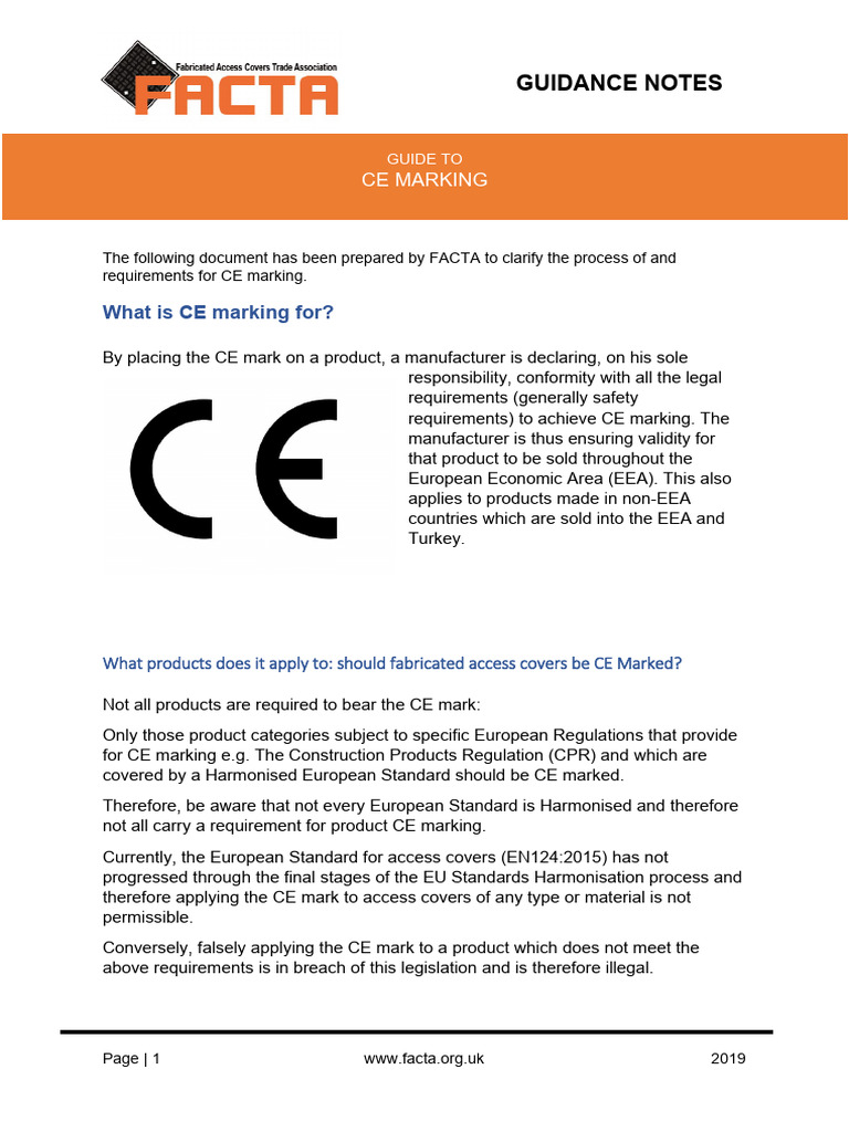 FACTA - Guide To CE Marking | PDF | Government | European Union Law