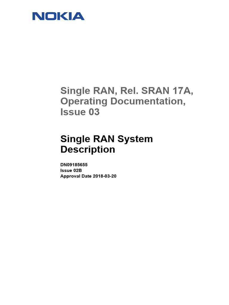 Single Ran System Description | PDF | Lte (Telecommunication) | Web ...