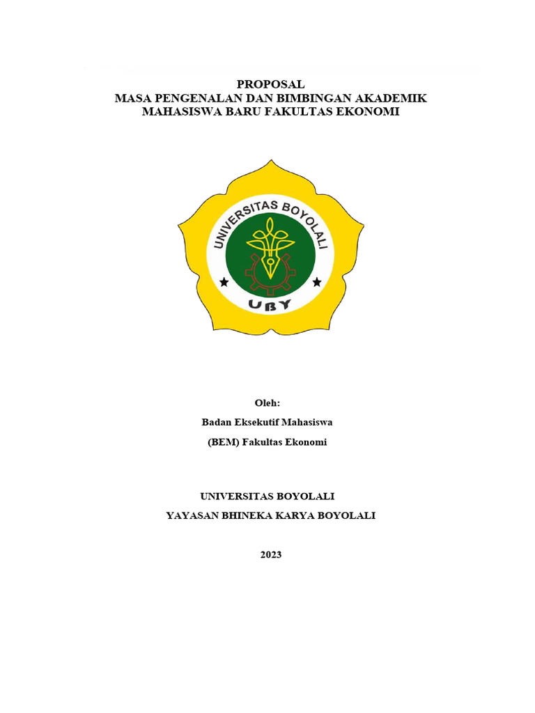 Proposal MaBim Maba FE 2023 | PDF | Karier & Perkembangan | Bisnis