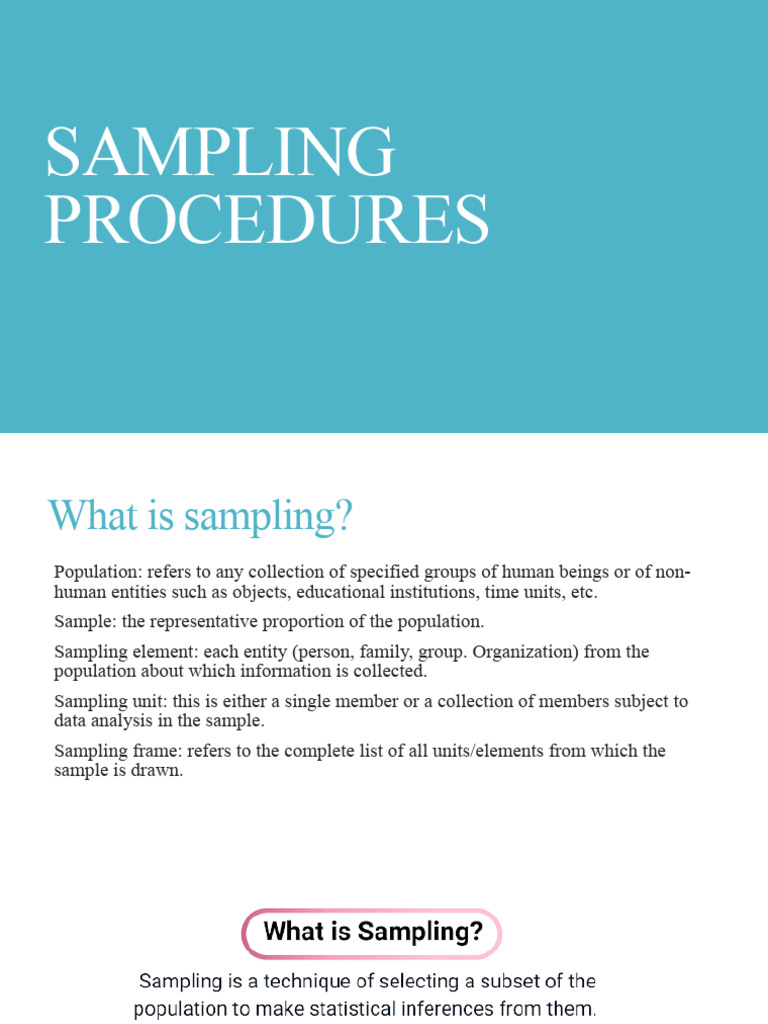 Sampling Procedures | PDF | Sampling (Statistics) | Randomness Sampling Procedures | PDF | Sampling (Statistics) | Randomness