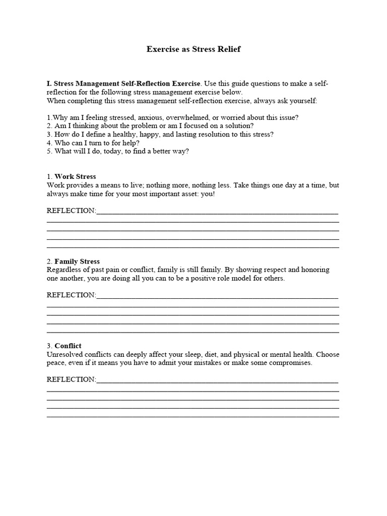 Stress Reflection for Self-Care | PDF | Self-Improvement | Lifestyle