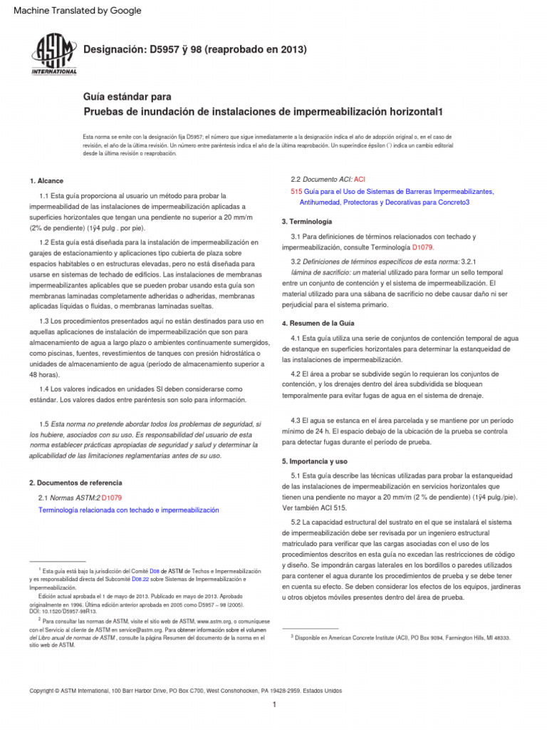 Astm d5957 98 PDF Free | PDF | Agua | Inundar