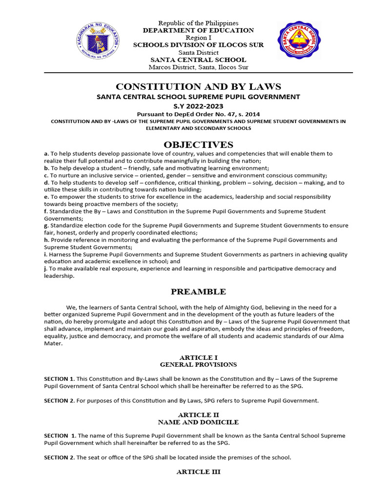 Selg Constitution and by Laws | PDF